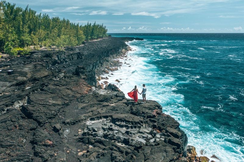 The French Island Reunion Indian Ocean and the Piton de La Fournaise
