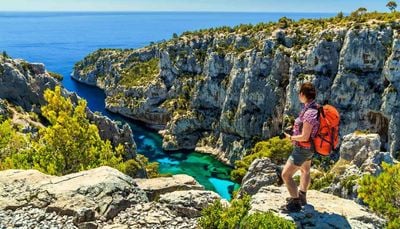 The French Mediterranean sea and coast line in Provence French Riviera